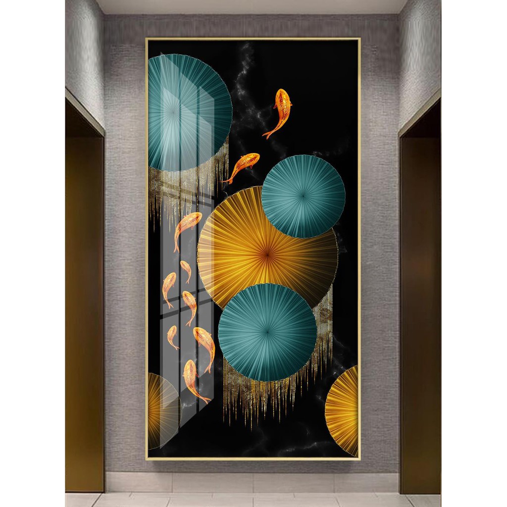 Modern wall painting of talented fish in cellophane or canvas ZTU_78071 ...