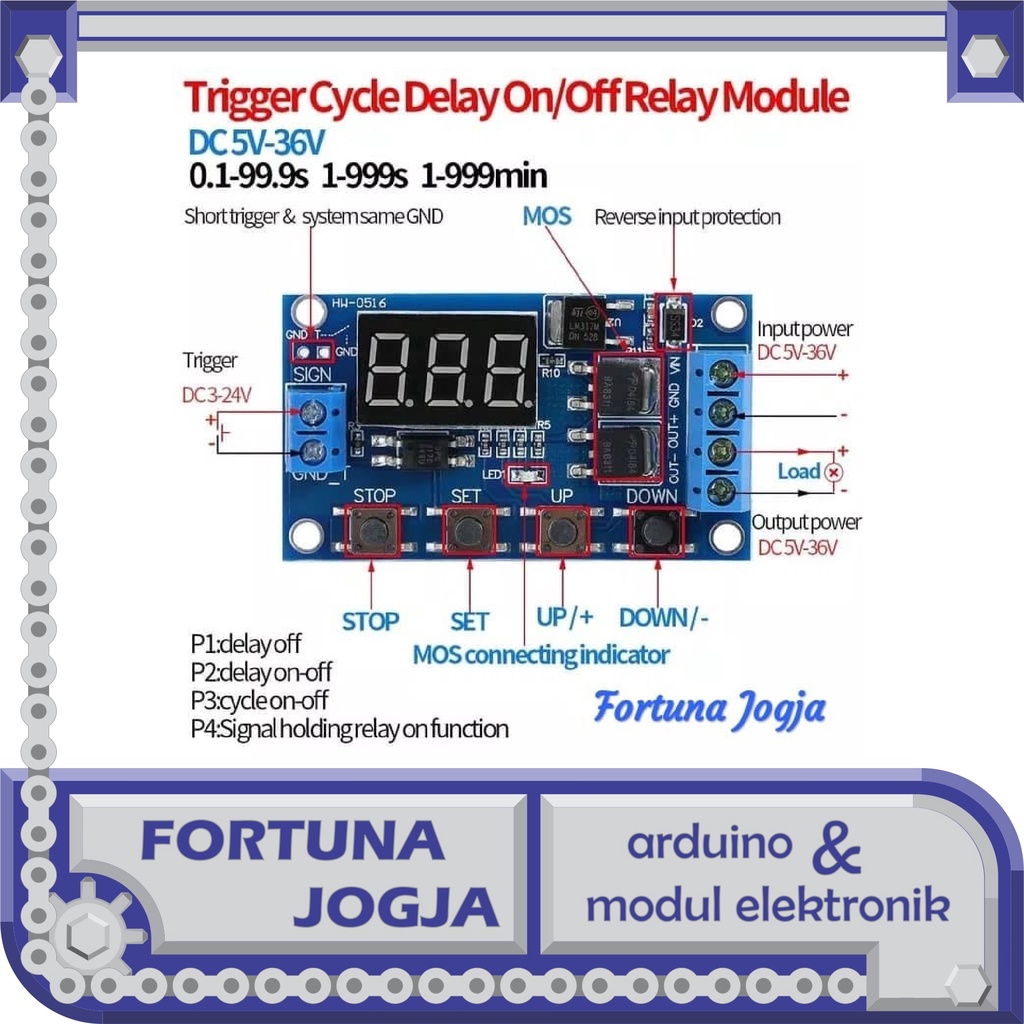 Digital Delay Timer Trigger ON-OFF Mosfet 5-36V DC | Shopee Philippines