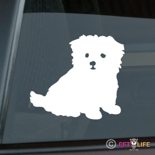 Maltese Sticker Die Cut Vinyl - puppy v2 Car decal | Shopee Philippines