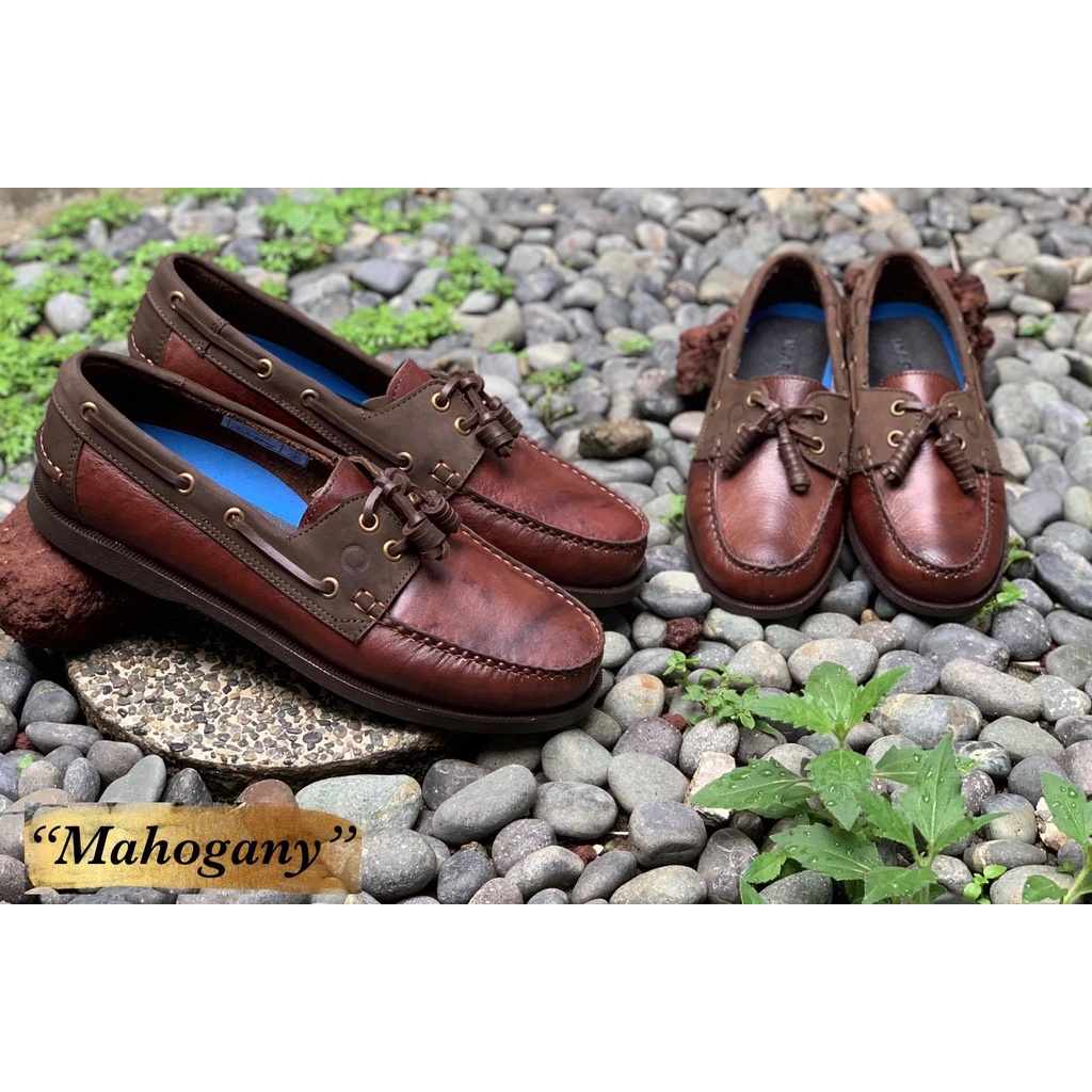 Marquins Genuine Leather Boat Shoes for LADIES women - Mahogany ...