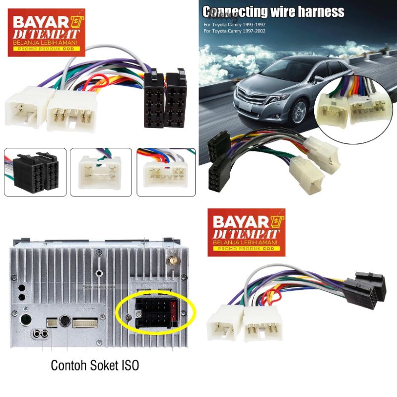 Iso Head Unit Socket Cable to Toyota Daihatsu to Install the New Head ...