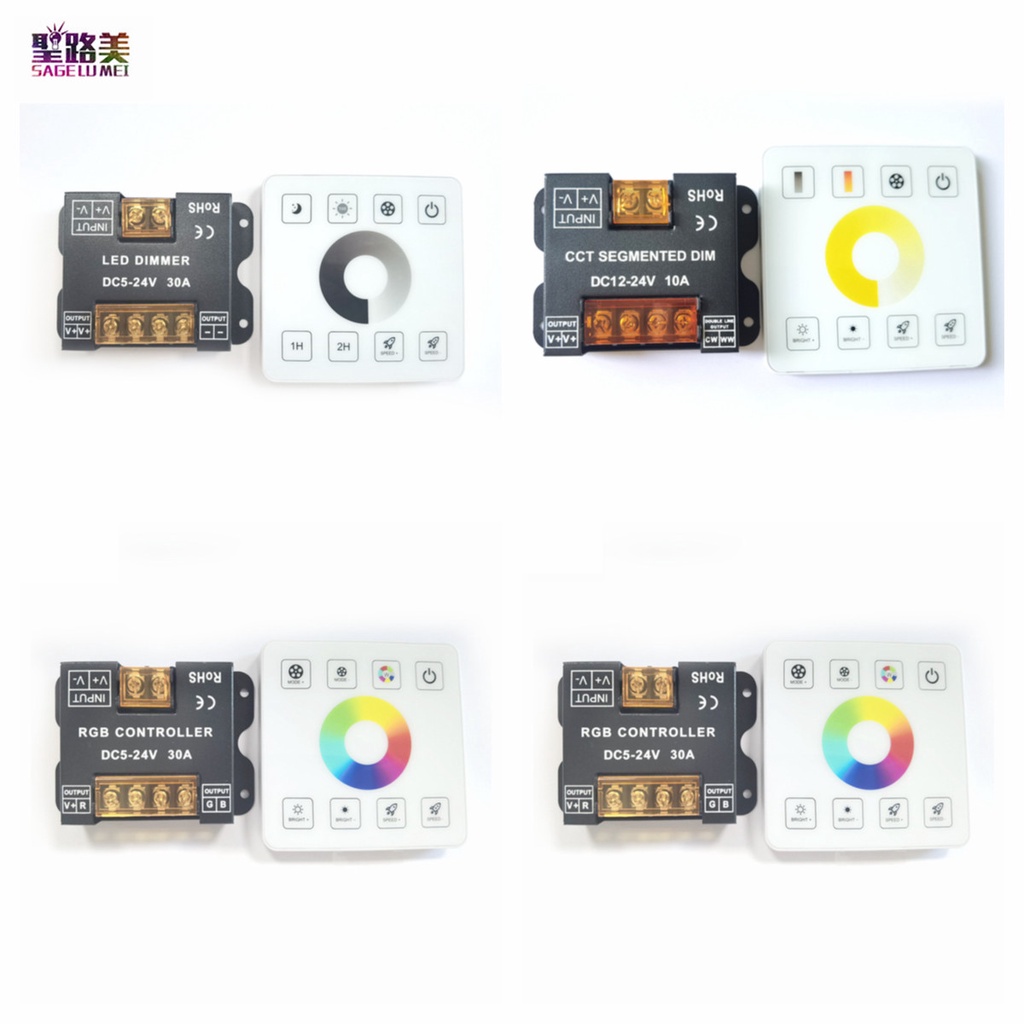 DC5V-24V 2.4G RF Panel RGB Controller DC12V-24V 30A 360W Wireless ...