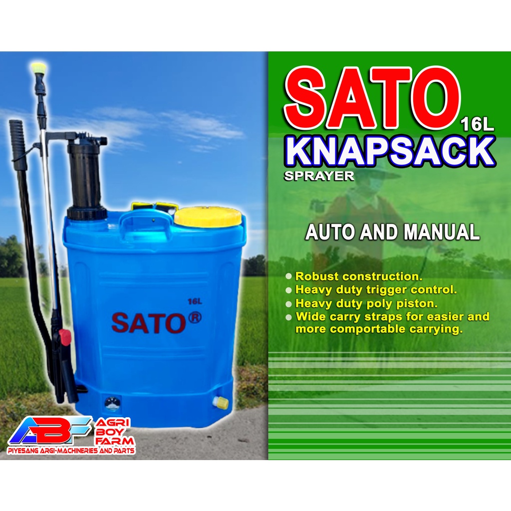 Knapsack Sprayer ELECTRIC MANUAL 16 Liters SATO | Shopee Philippines