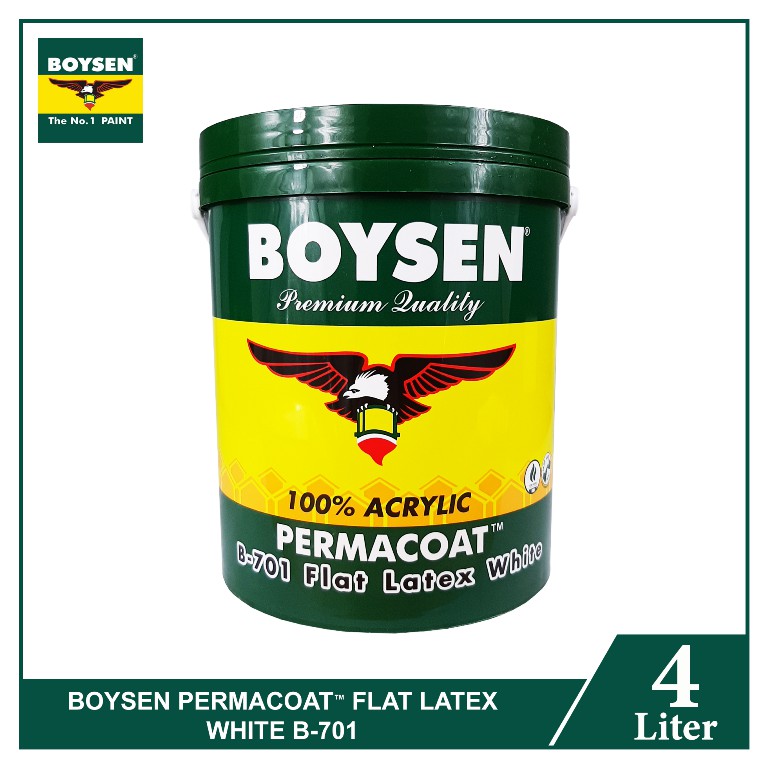 Boysen Permacoat Flat Latex White 4L B-701 | Shopee Philippines