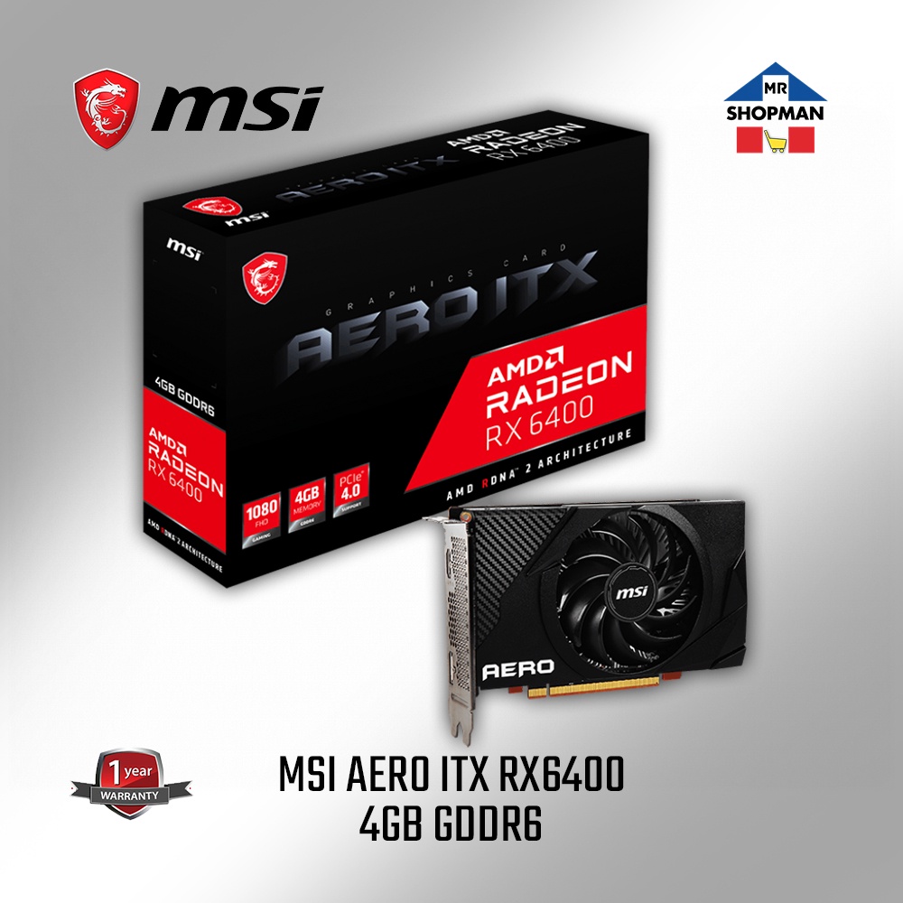 MSI Aero ITX Radeon RX 6400 Single Fan Graphics Card Rx6400 | Shopee ...