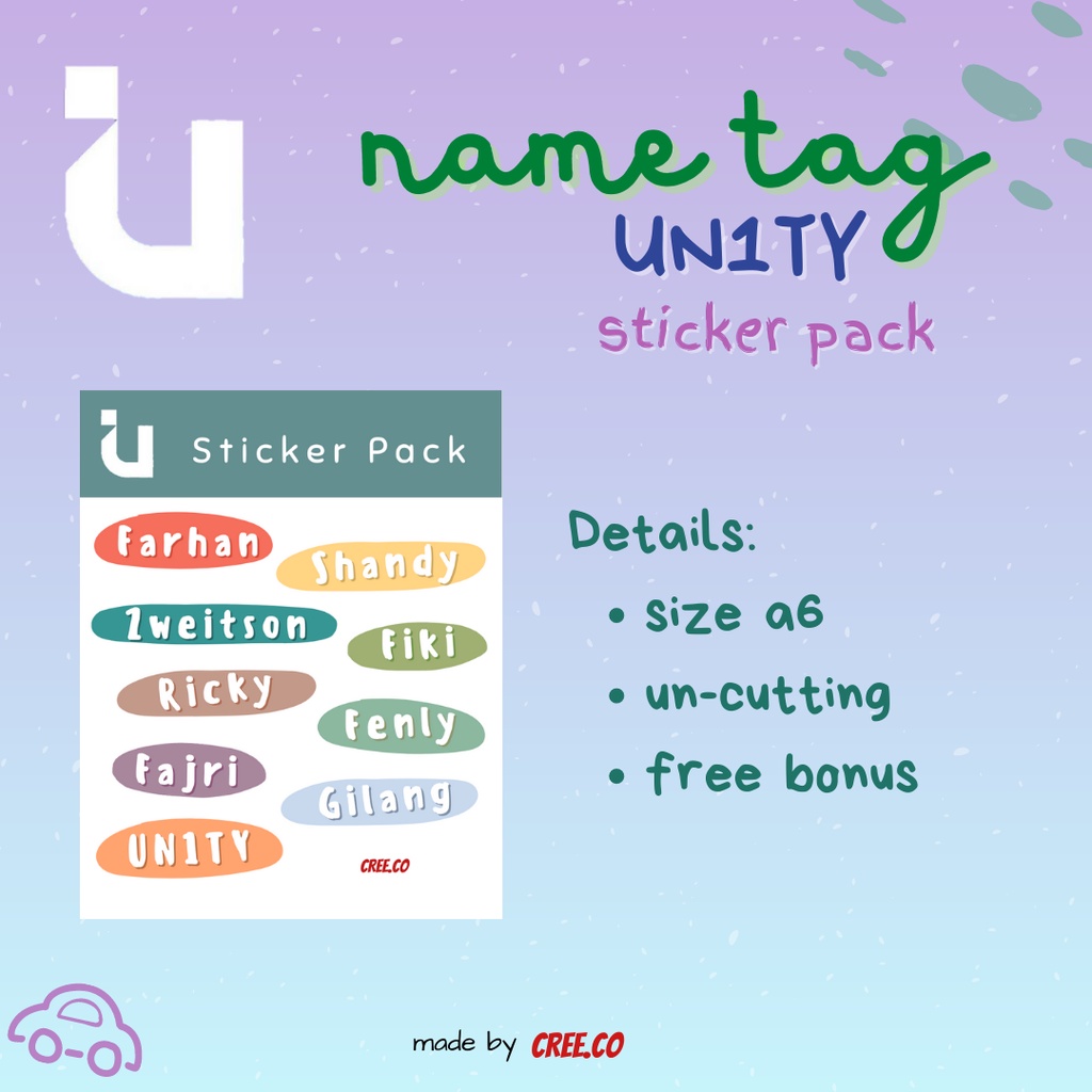 Un1ty Name Tag Sticker Pack | Shopee Philippines