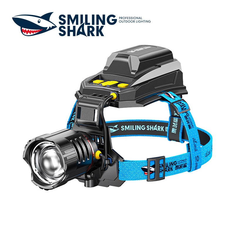 Smiling Shark TD1127 Headlight Flashlight Rechargeable Waterproof Led ...