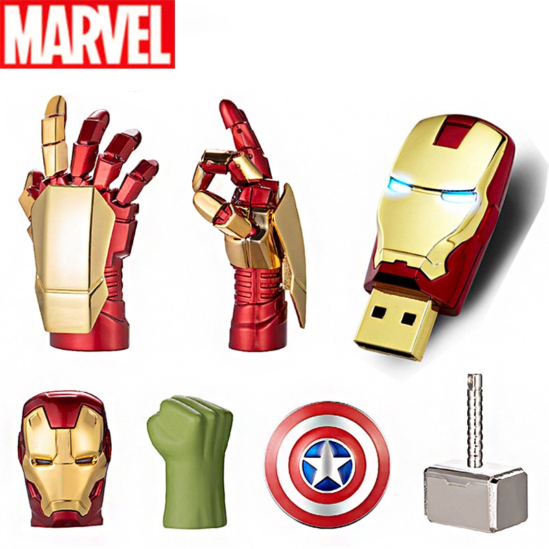 Marvel Iron Man Captain America USB Flash Drive 128GB 64GB 32GB 16GB ...