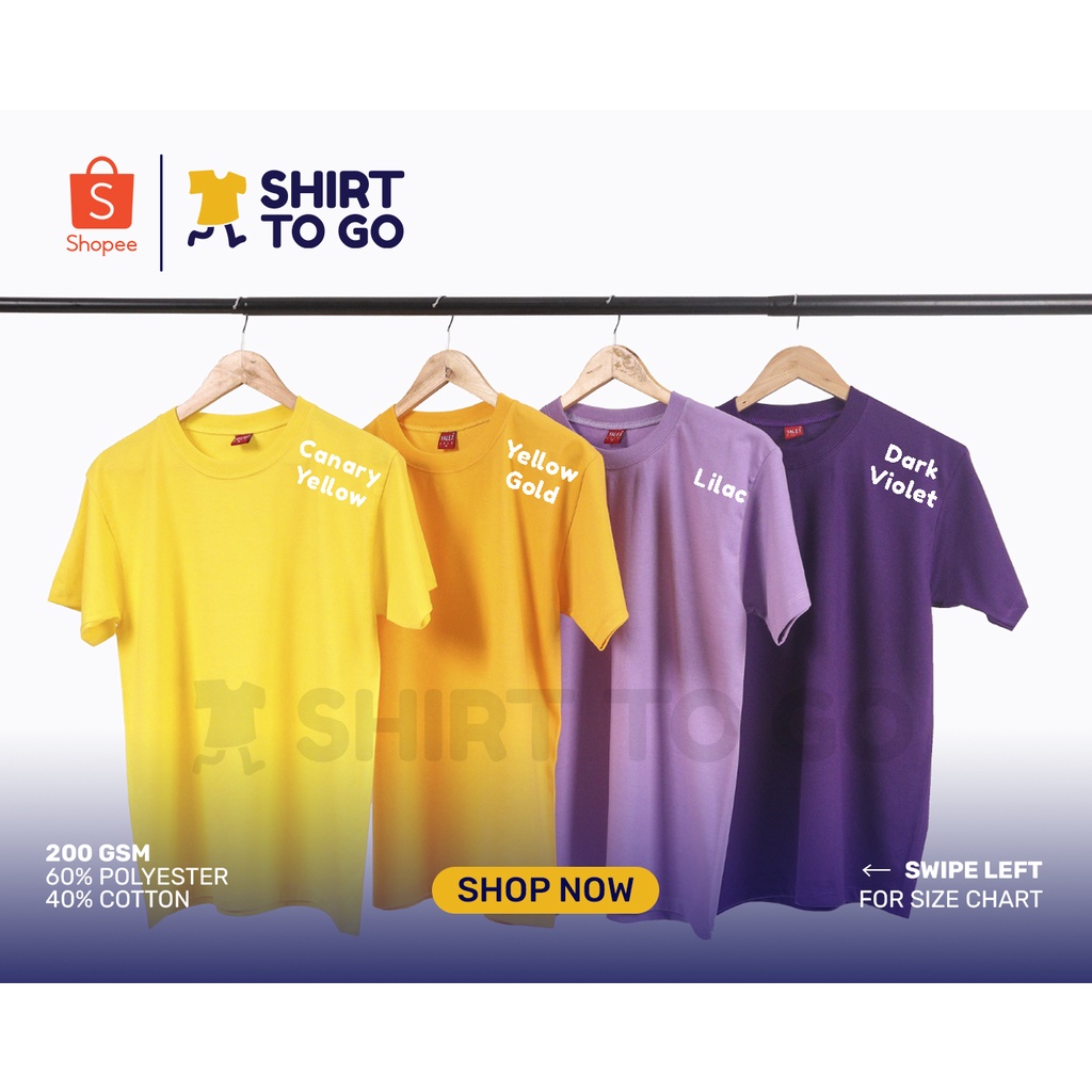 YALEX Plain T Shirt for Men and Women YELLOW VIOLET | Shopee Philippines