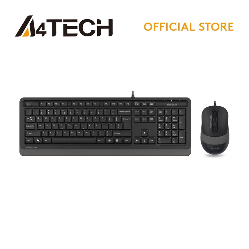 A4Tech F1010 1600 DPI Wired Dial Keyboard and Mouse Grey | Shopee Philippines