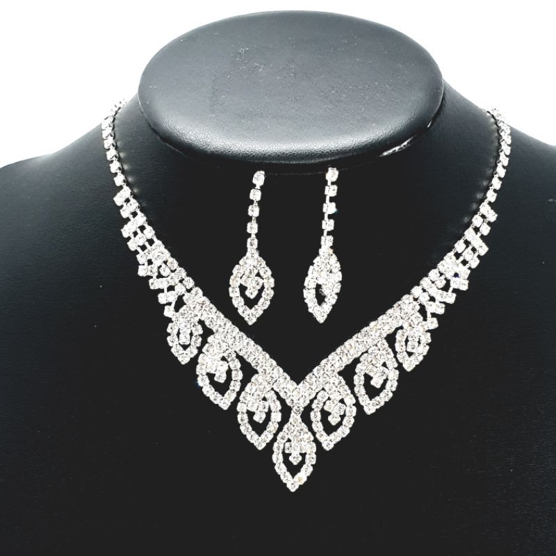 Jewelry Set 02 Piece Party - Bride (Necklace - Earrings) TS04 | Shopee ...