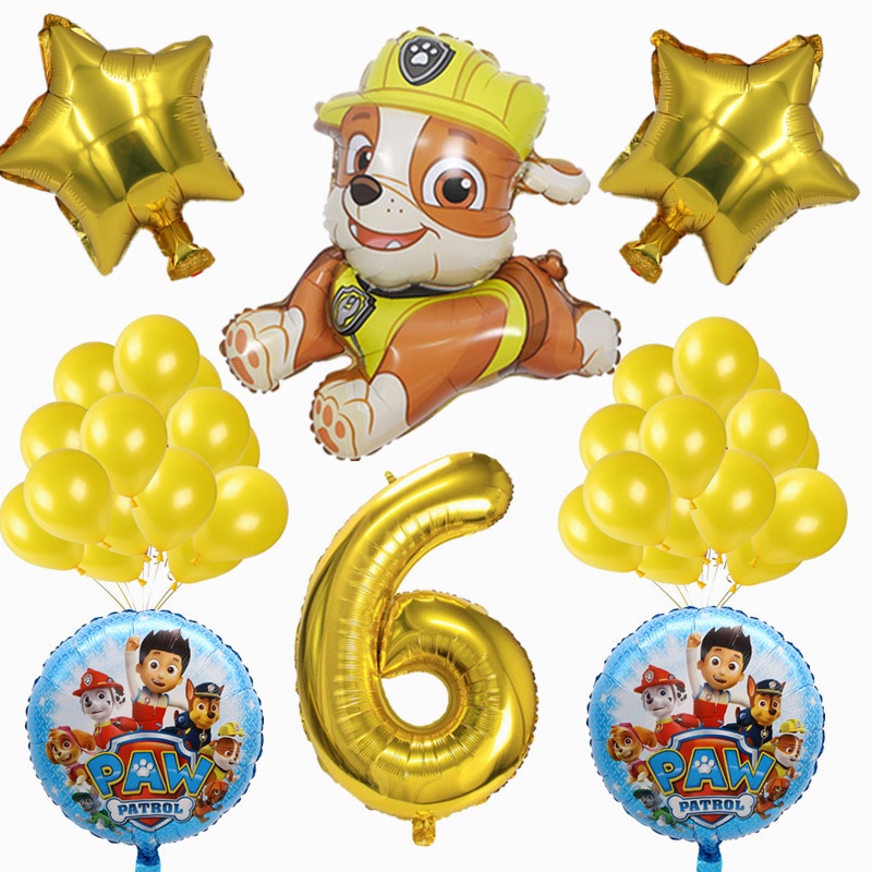 26pcs Paw Patrol Rubble Balloon Set Foil Latex Balloons Party ...