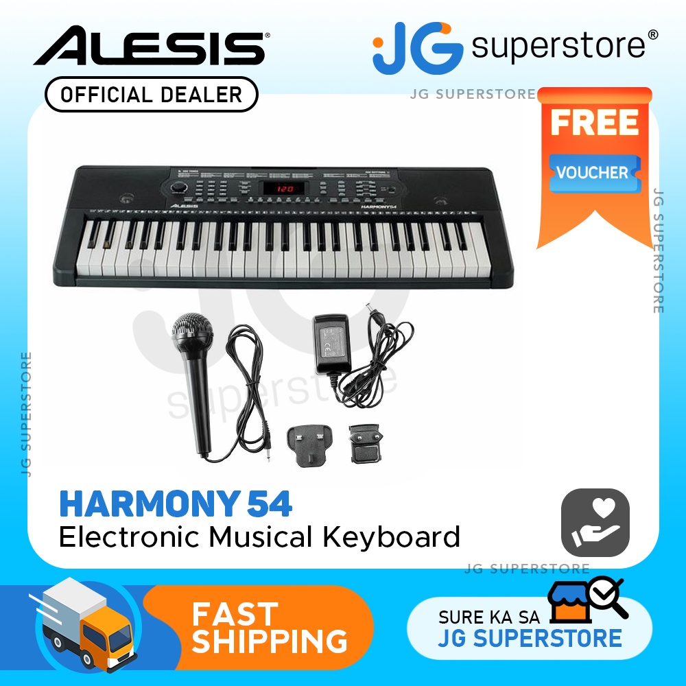Alesis Harmony 54 Electronic Digital 54-Keys Keyboard (Microphone ...
