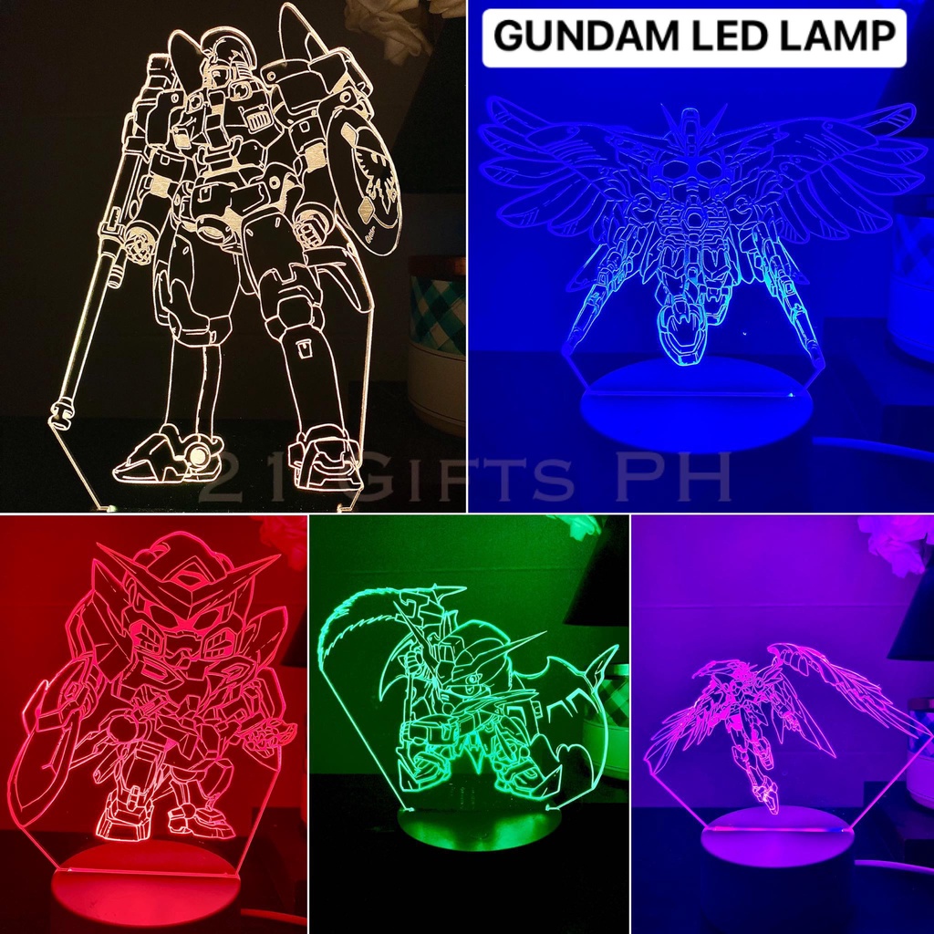 GUNDAM Acrylic LED Lamp Robots Collectible Table Desk Lamp gifts ...