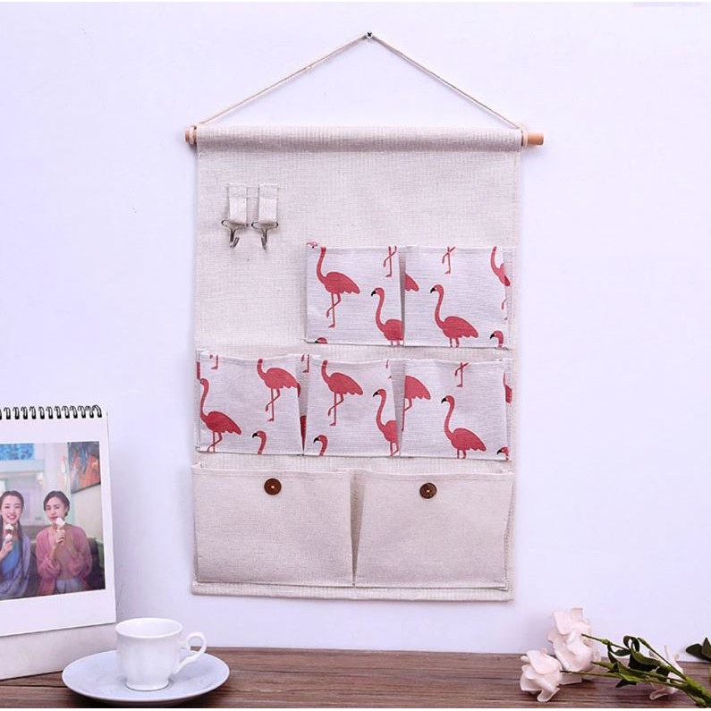 7 Pocket Nylon Linen Door and Wall Hanging Organizer - for Bills Space ...