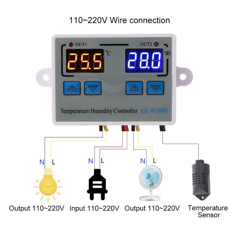 Digital Thermostat Humidity Controller Egg Incubator 10A Temperature ...
