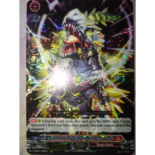 Psomophagy Dragon, Hungersaurus (D-SS01/002EN RRR) - Cardfight!! Vanguard OverDress | Shopee ...