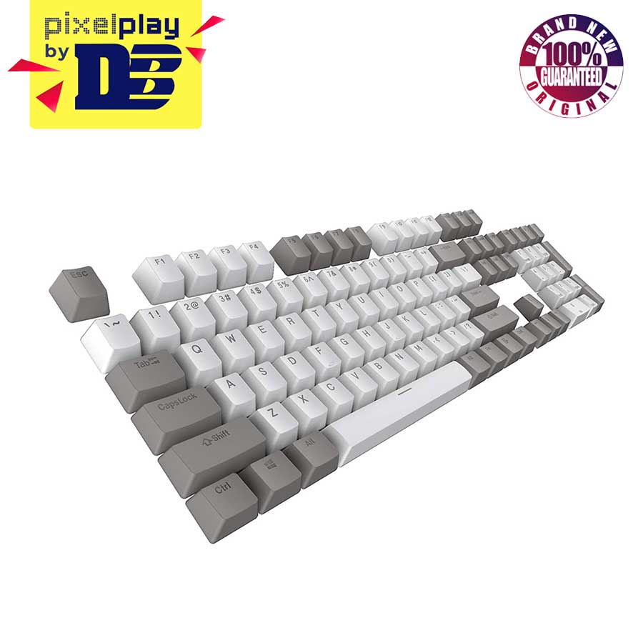 Tecware PBT 2-Tone Keycap Set For Mechanical Keyboard (White/Grey ...