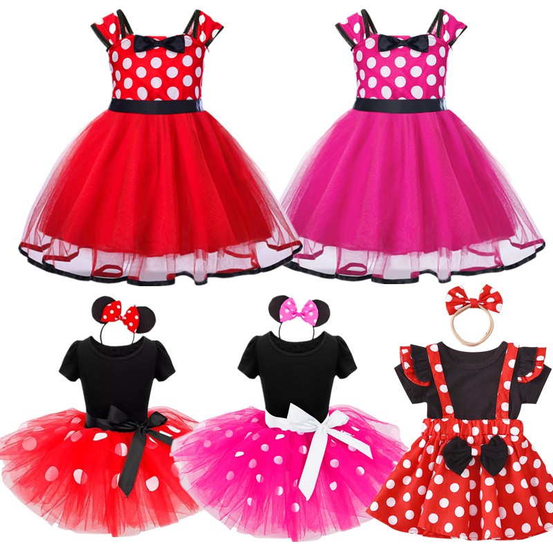 Fancy Minnie Mouse Costume For Baby Girls Princess Polka Dot Tutu Dress ...