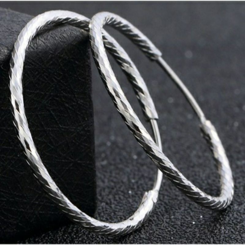 Flash sale Genuine 92.5% Sterling Silver Ladies Loop Earring Female ...