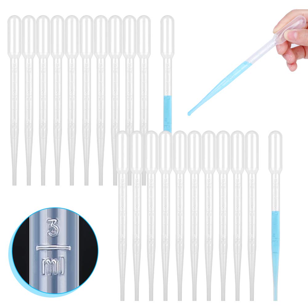 100Pcs 3mL Plastic Transfer Pipettes Disposable Essential Oil Droppers ...