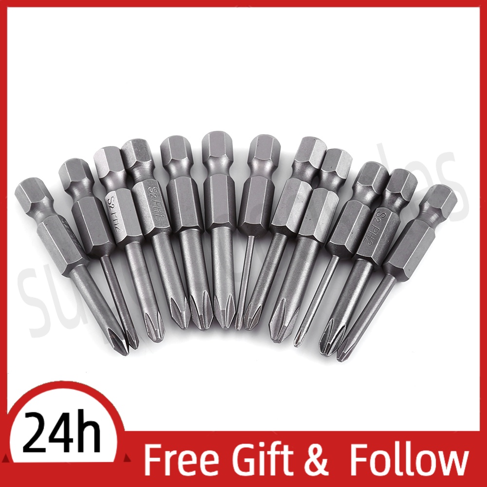 [Ready Stock] 12pcs 50mm Length 1/4 Inch Magnetic Phillips Screwdriver ...