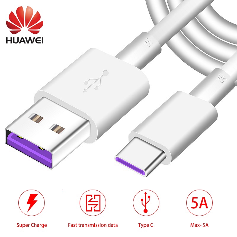 100% Genuine Huawei Type C 5A Data Charging Cable (Super Charge Type-C ...