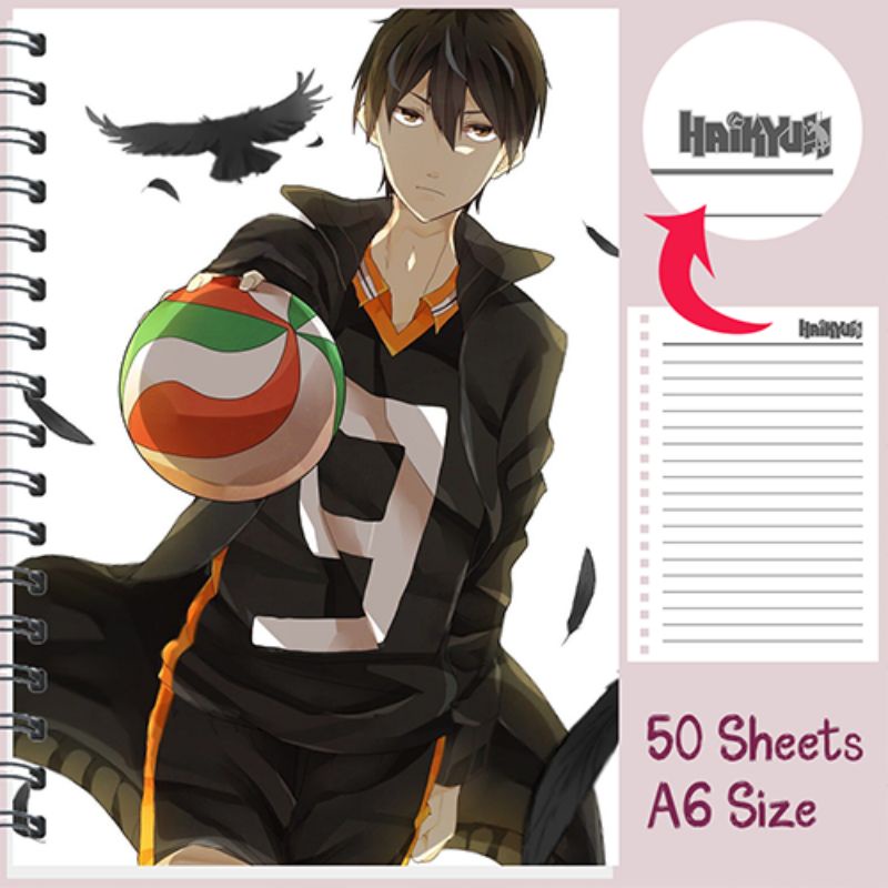 (Small Size) 49 Designs Matte A6 Size Haikyuu!! Anime Notebook Haikyuu ...