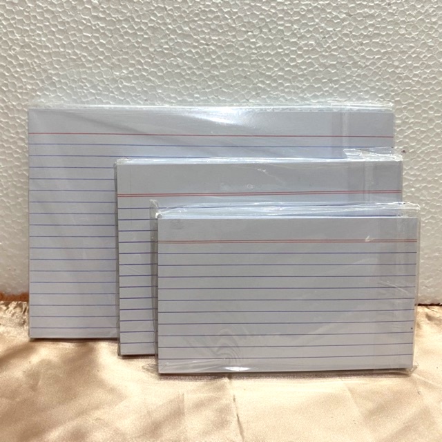 INDEX CARD WHITE (1/8)3CMX5CM , (1/4)4CMX6CM , (1/2)5CMX8 CM - 1PACK ...