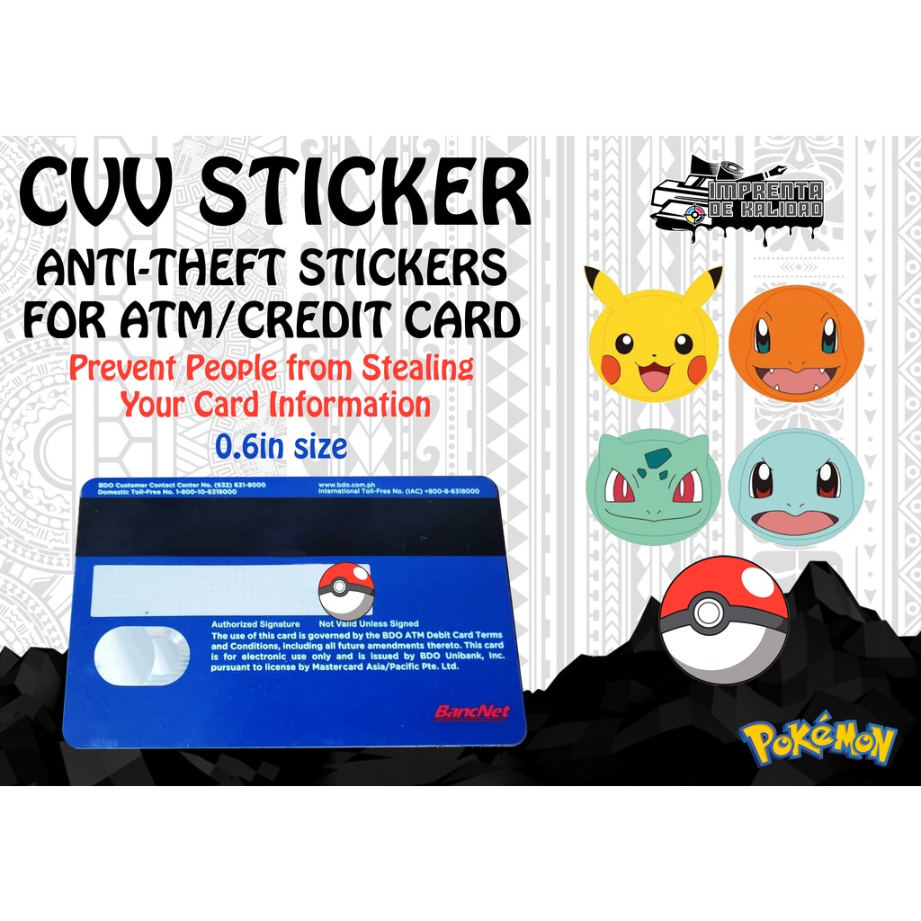 Pokemon Skin Card Sticker Vinyl Debit/ATM/beep card sticker skin ...