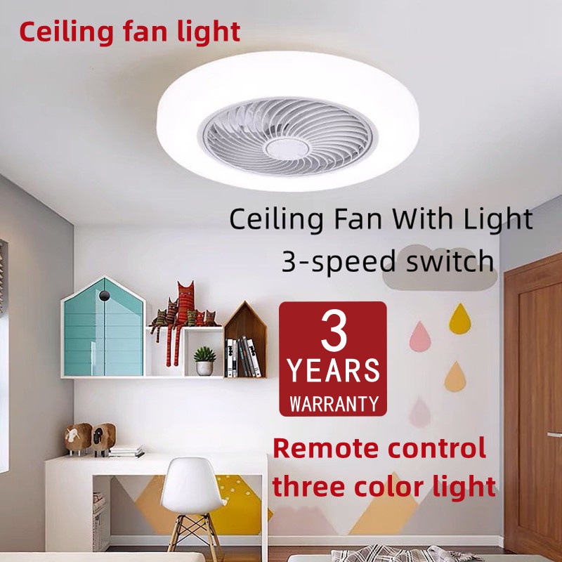 [Remote control]Celling light Invisible Ceiling Fan With Light Bedroom ...