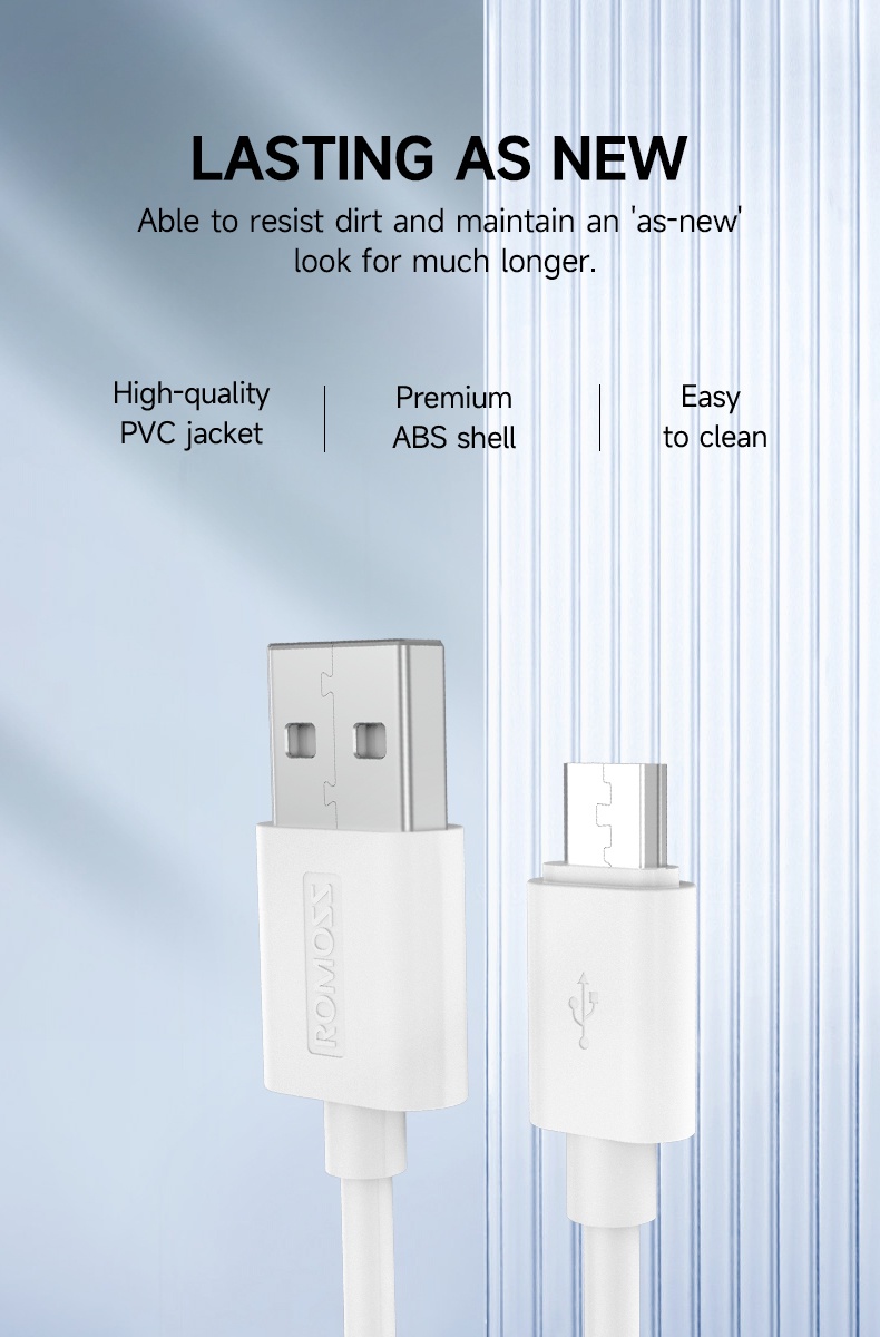 MORUI Romoss CB05A 1M Micro USB Cable 3A Fast Charge Cable Upgraded Version 480Mbps Mobile Cable ...