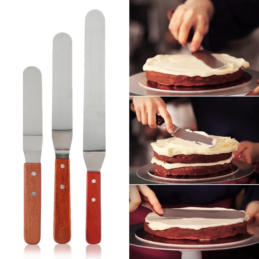 Pastry Spatula Cream Butter Scraper Batter Cake Spatula With Wood ...