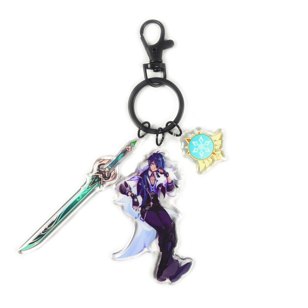 3 in 1 Genshin Impact Keychain Furina Wriothesley Character 3 in1 ...