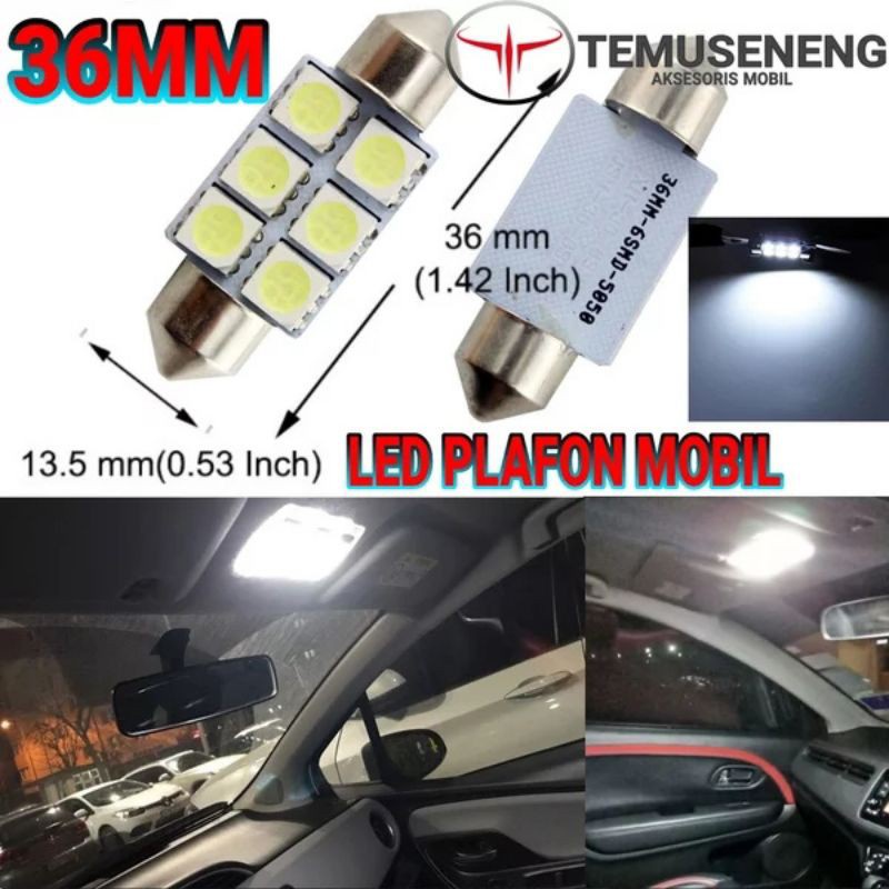Led Car Ceiling Light 3Watt Cabin Cabin Car Ceiling 6 Smd 36Mm White ...