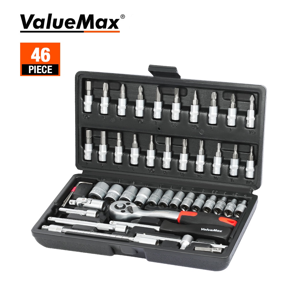 Workpro Valuemax 46pcs Hand Tools Mechanical Tool Box Car Motorcycle ...