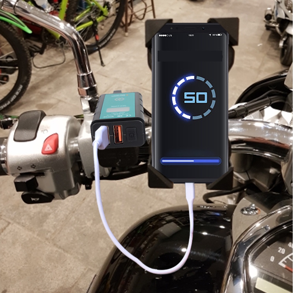Motorcycle Charger Waterproof Moto Accessory With Voltmeter Switch ...