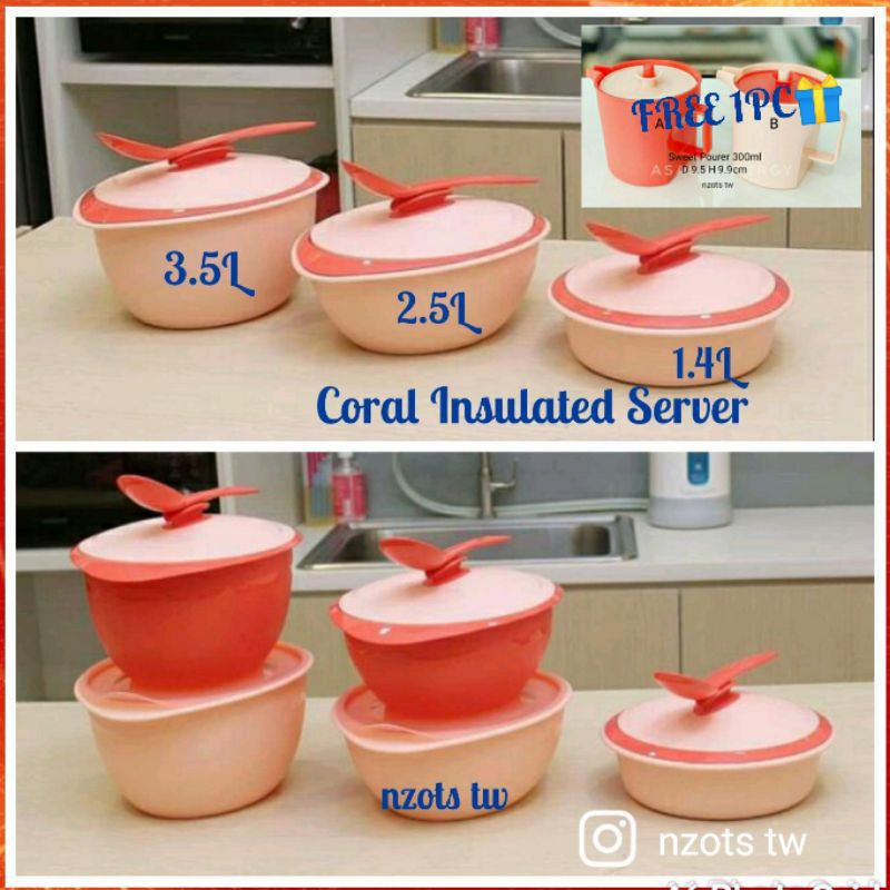 Tupperware insulated Server Set (peach) | Shopee Philippines
