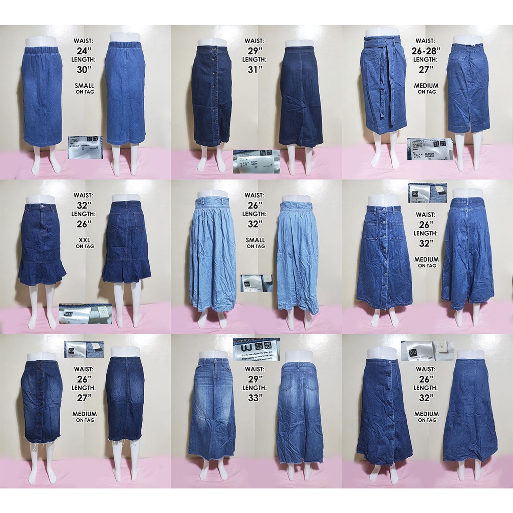 Preloved HQ Brand Denim Maong Jeans Midi and Maxi Skirts for Women from ...