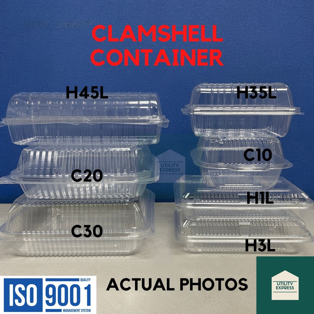 [10pcs / 20pcs] Clamshell Plastic Containers / OPS Plastic Food ...