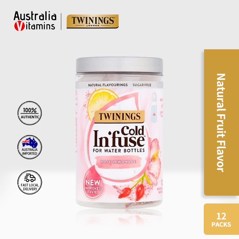 Twinings Cold Infuse Rose Lemonade Cold Water Infusion 12 Packs ...
