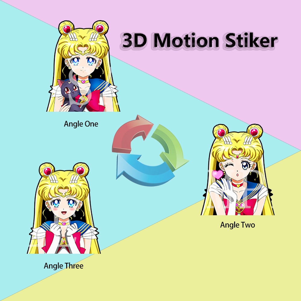 Sailor Moon Anime 3D Motion Stickers Self-adhsive Car Stickers ...