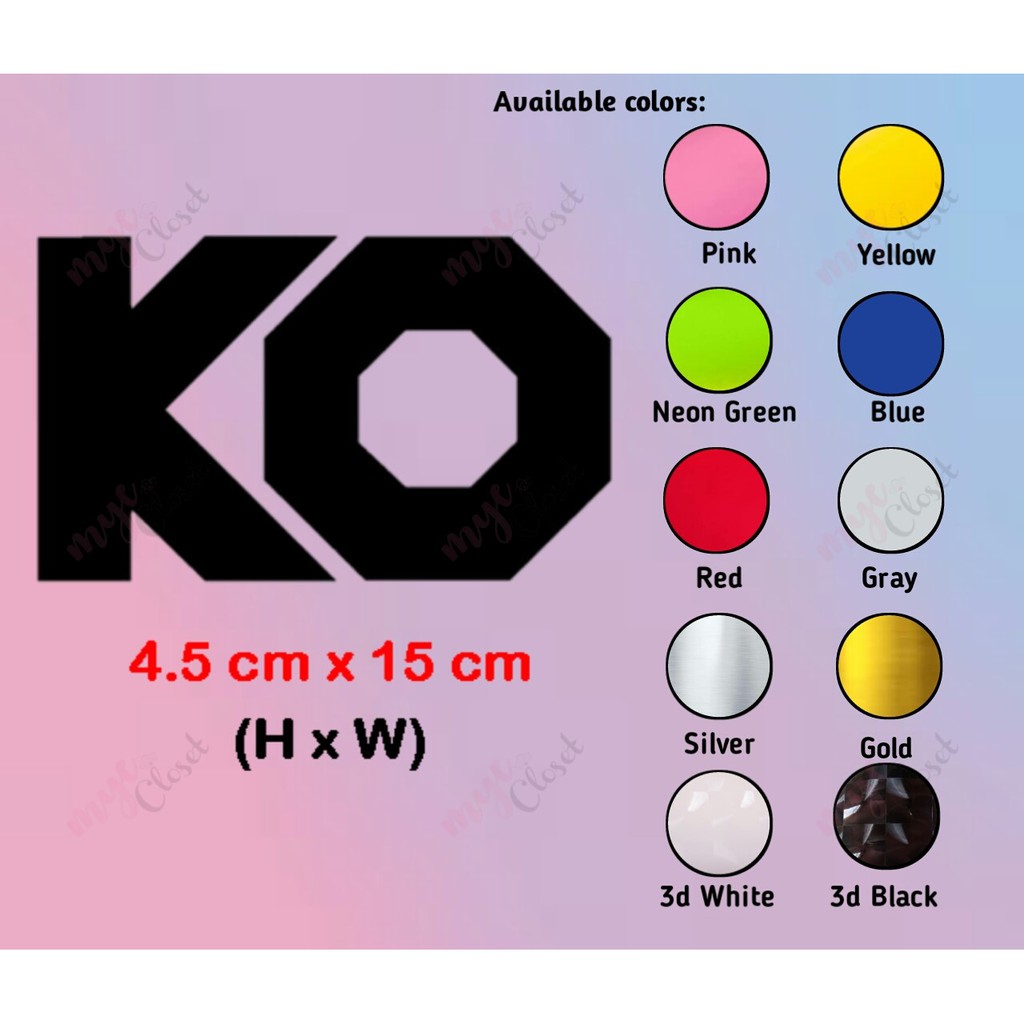 Cheapest KO KNOCK OUT LOGO Die-Cut Vinyl Sticker and Decal COD | Shopee ...