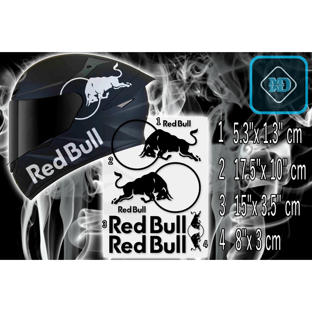 Redbull Helmet Sticker Set, Outdoor Vinyl Stickers | Shopee Philippines