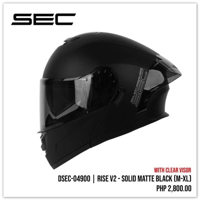 SEC RISE V2 MODULAR HELMET- free extra lens | Shopee Philippines