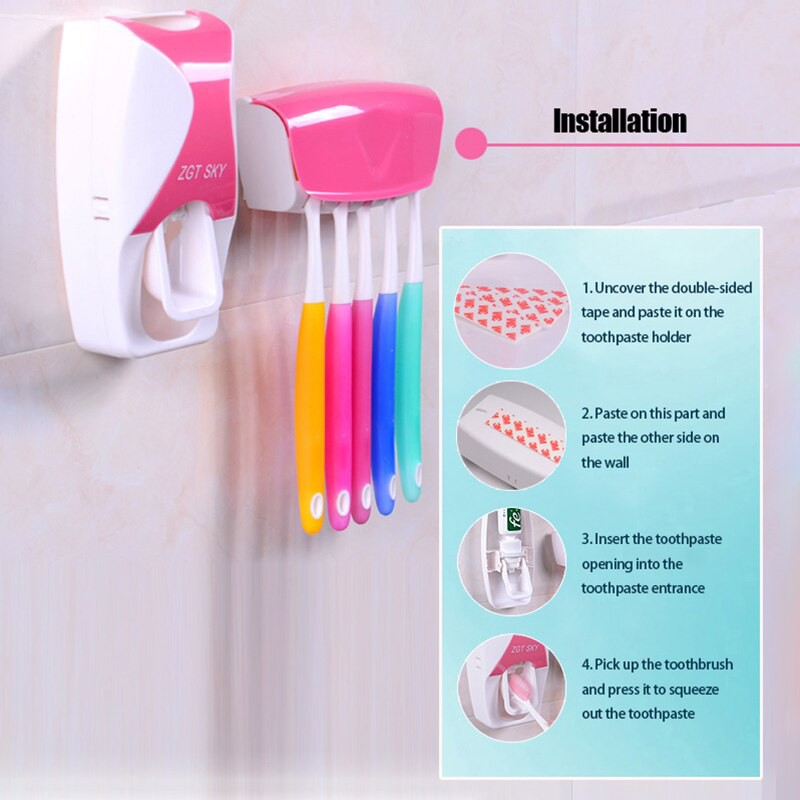 Toothbrush Holder Automatic Toothpaste Dispenser | Shopee Philippines