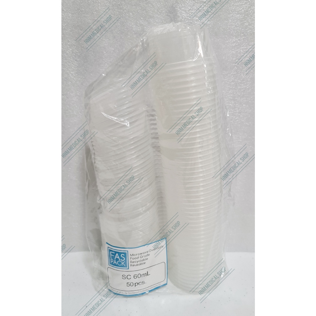 Specimen Cup Clear 60ml Non-Sterile 50pcs/pk | Shopee Philippines