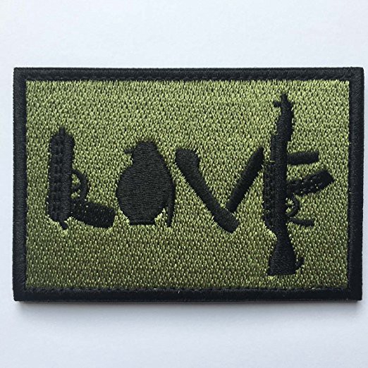 Weapons Love Patch Pistol Saber Machine Rifle Army Military Tactical ...