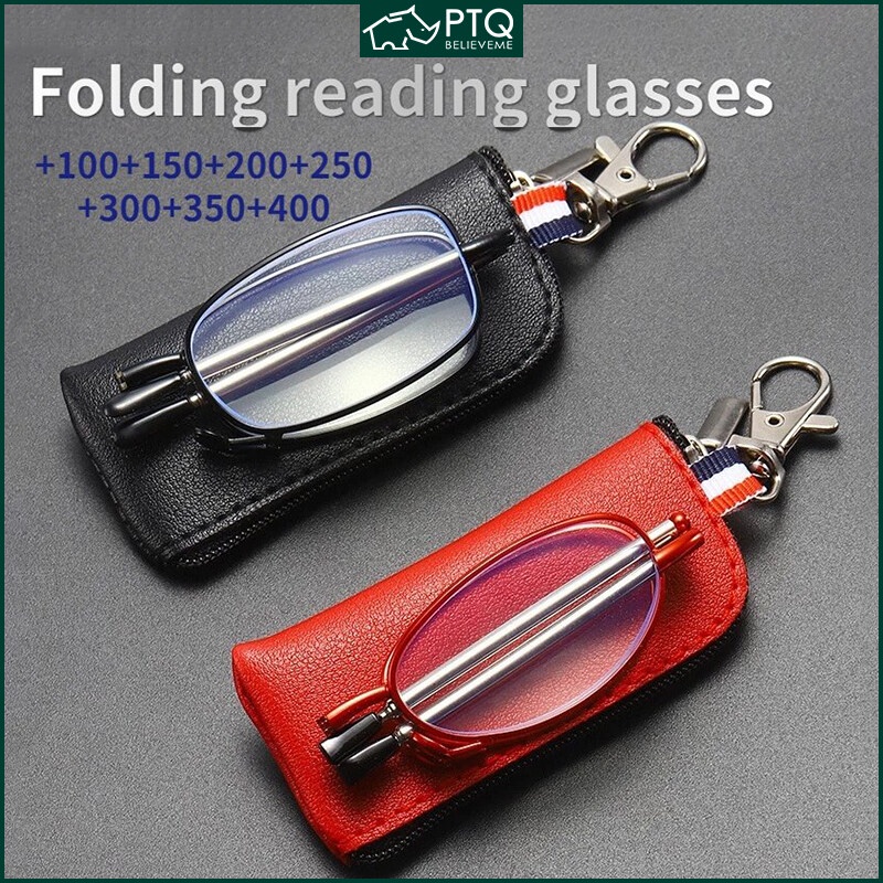 Anti-Blue Foldable Reading Glasses with Zipper Bag Reading Glasses for ...