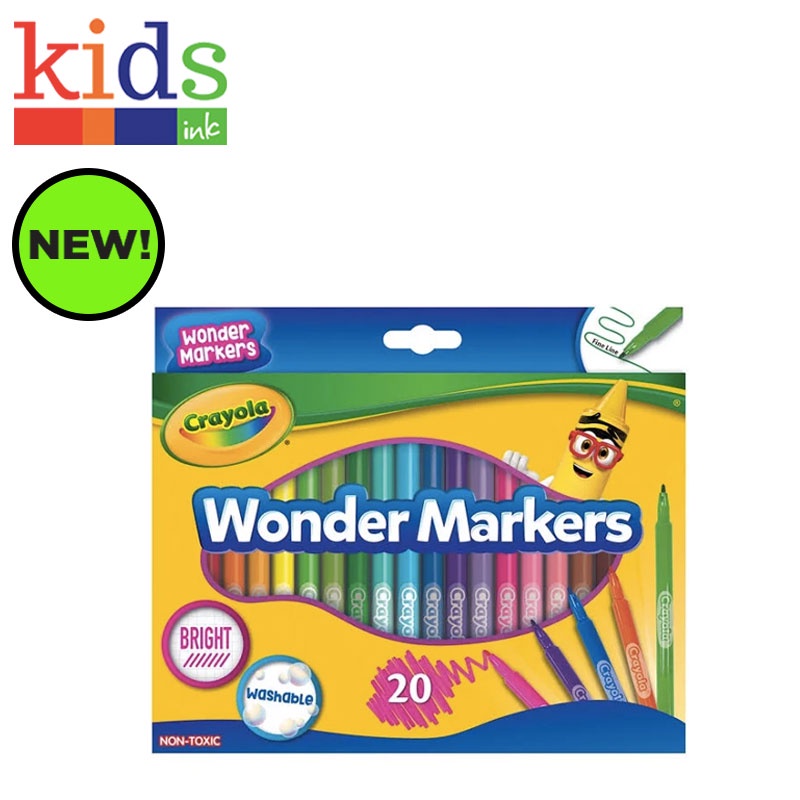 Crayola Wonder Markers 20 Colors 58-0085 Fine Line Washable | Shopee ...